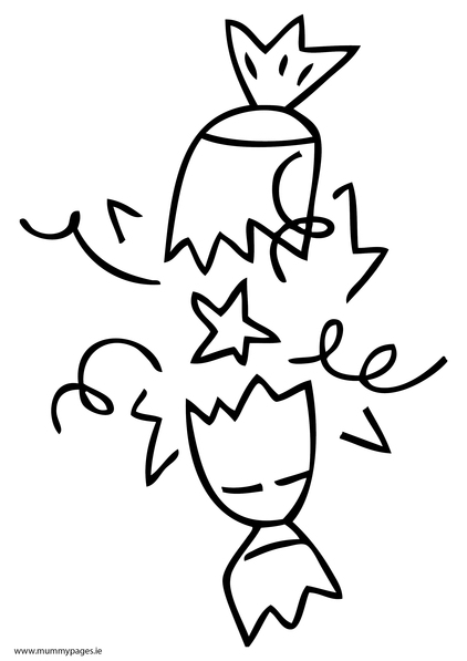 Christmas cracker Colouring Page | MummyPages.MummyPages.ie